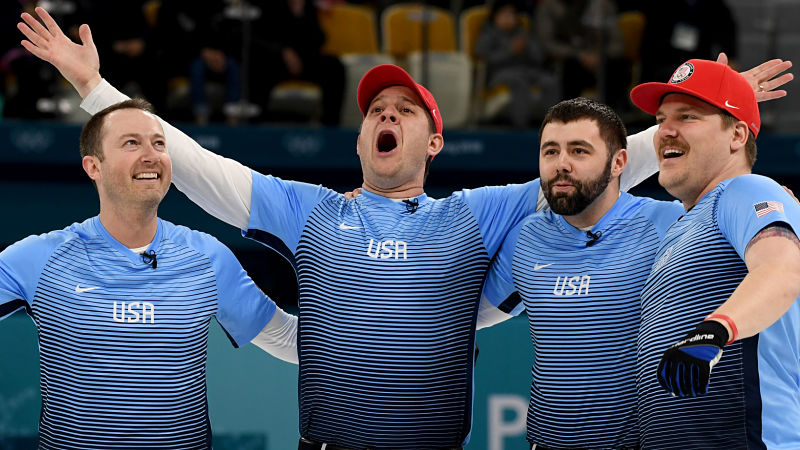 USA Curling Team Delivers Epic Puck Drop At Caps-Leafs Outdoor Game ...