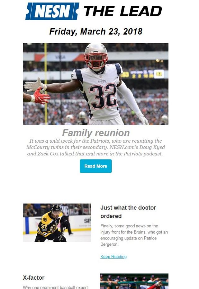 Subscribe To 'The Lead,' NESN.com's New Daily Email Newsletter - NESN.com