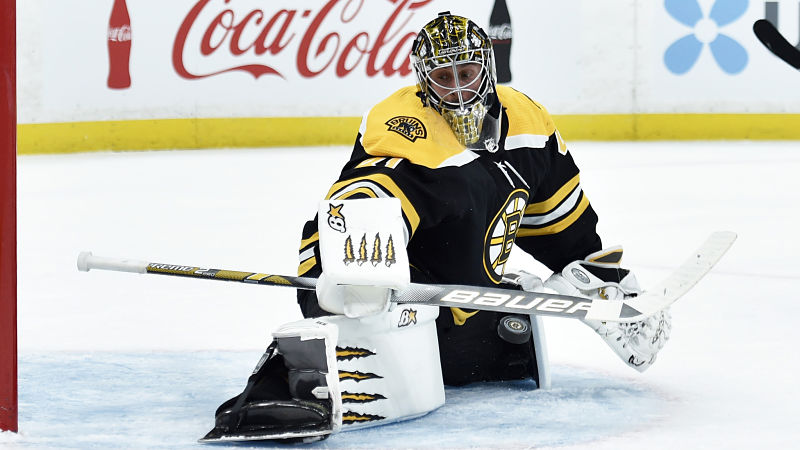 Bruins' Jaroslav Halak Makes Tremendous Pad Save To Stymie Zach Aston ...