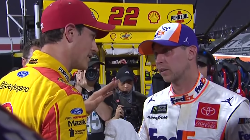Watch Joey Logano, Denny Hamlin Fight After NASCAR Martinsville Race ...