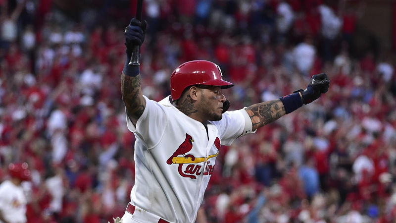 Yadier Molina Takes Bat Flip To Whole New Level After NLDS Game 4 Walk ...