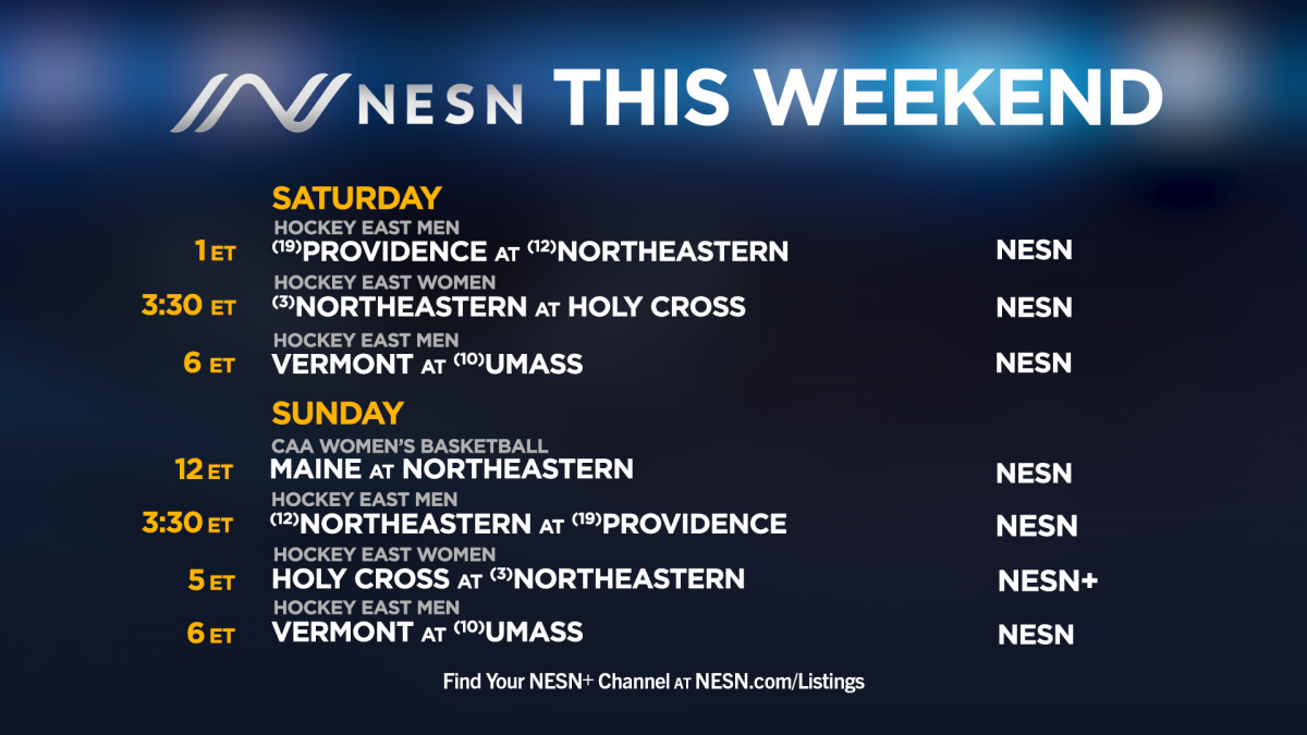 Hockey East Tripleheader Headlines Weekend Of College Sports On NESN ...