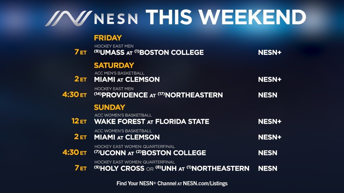 Hockey East, ACC Basketball Headline Big Weekend Of College Sports