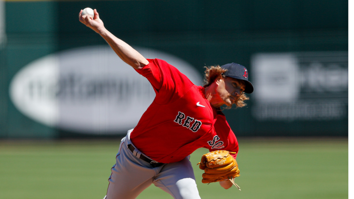 Red Sox's Garrett Richards Reacts To Scoreless Spring Training Outing