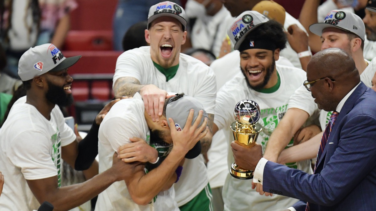 Sights, Sounds From Celtics Locker Room After Advancing To NBA Finals