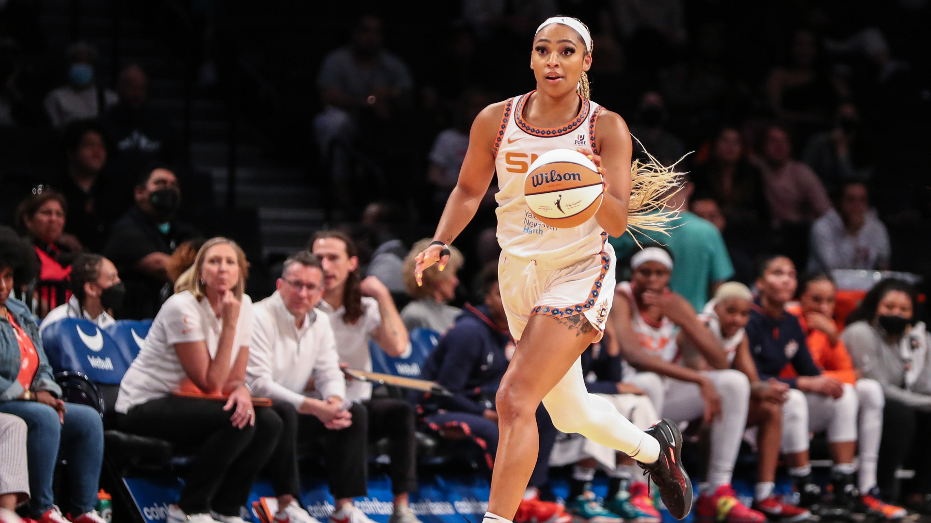 CT Sun's DiJonai Carrington Laughs Off Omission From Alma Mater